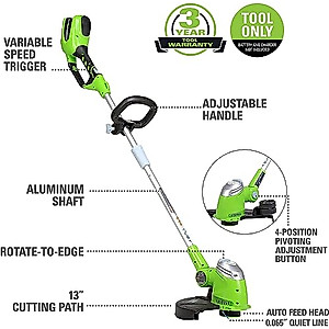 Greenworks 40V 21" Cordless Self-Propelled Lawn Mower,(500 CFM/120 MPH) Axial Leaf Blower,13" String Trimmer,Combo Kit w/ (1) 5Ah (1)2AH Battery, (2) 2A Chargers