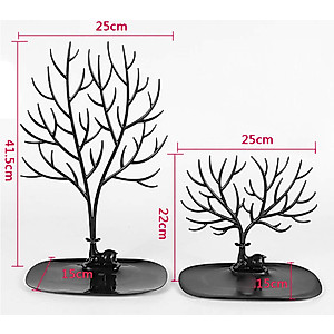 vipolish Jewelry Tree Stand Organizer Jewelry Display Tray Sika Deer Tree Jewellery Holder Hanger for Necklaces Bracelet Earrings Birthday Gifts Jewellery Stand Rack Storage (L, White)