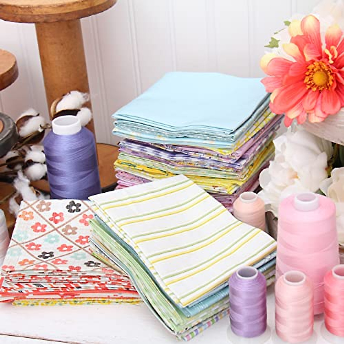 3 Yard Cut Threadart Premium Cotton Quilting Fabric - Blue Floral 4-44" Width - 100% Cotton - Quilting, Sewing, Crafts