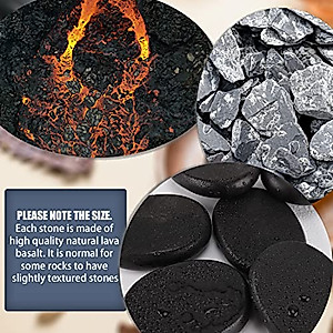 Hot Stones for Massage, 6 Pcs Basalt Massage Hot Stones, Massage Stones Tools for Home Spa, Massage kit for Women Men, for Muscle Relaxation in The Back, Shoulders, Neck, Legs, Other Joints