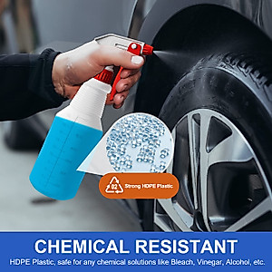 Bealee Plant Mister Spray Bottle (3 Pack, 16 oz), Plastic Empty Sprayer Bottles, Refillable Mist & Stream Water Misting Sprayer for Planting, Cleaning Solutions, Hair Care, Pet, BPA Free