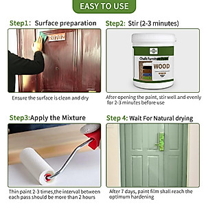 styleonme Waterbased Wood Paint Sage Green, Repair Kit Paint Household Self Brushing Paint, Furniture Renovation, Wood Door Paint Color Change, Furniture Paint (1kg/35oz, 50-80sq.ft, with tools)