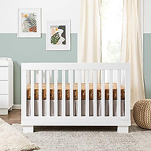 Babyletto Modo 3-in-1 Convertible Crib with Toddler Bed Conversion Kit in White, Greenguard Gold Certified