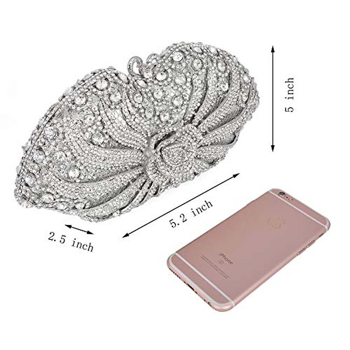 MOSSMON Formal 3D Flower Rhinestone Crystal Clutch Evening Wedding Bag For Women