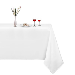 White Table Cloth Rectangle Table, 6 Pack Tablecloths for Rectangle Tables, 100% Polyester Rectangular Tablecloth White Table Cover Table Linens for Party, Wedding, Banquet Decoration- 60 x 102 Inch