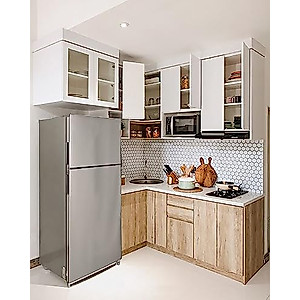 SMETA Refrigerator with Freezer Top 18 Cu. Ft Garage Refrigerators 30" Top Mount Full Size Stainless Steel for Kitchen Fridge, Frost Free Double Door Upright Freezer Led Light, Garage Ready