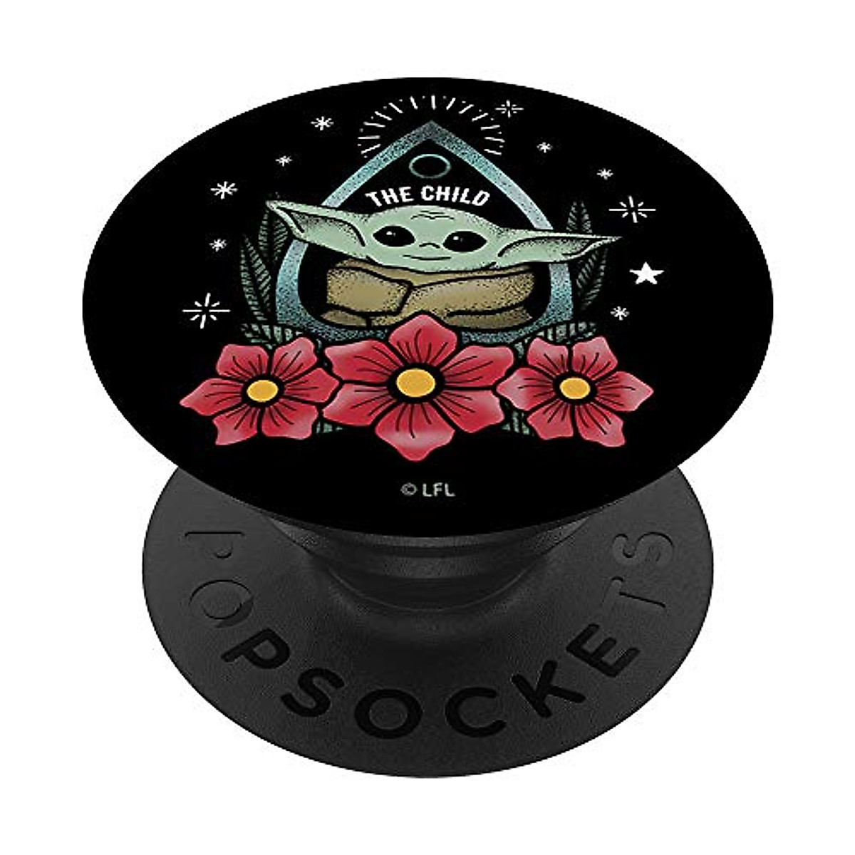 Star Wars: The Mandalorian The Child Floral Planchette PopSockets PopGrip: Swappable Grip for Phones & Tablets