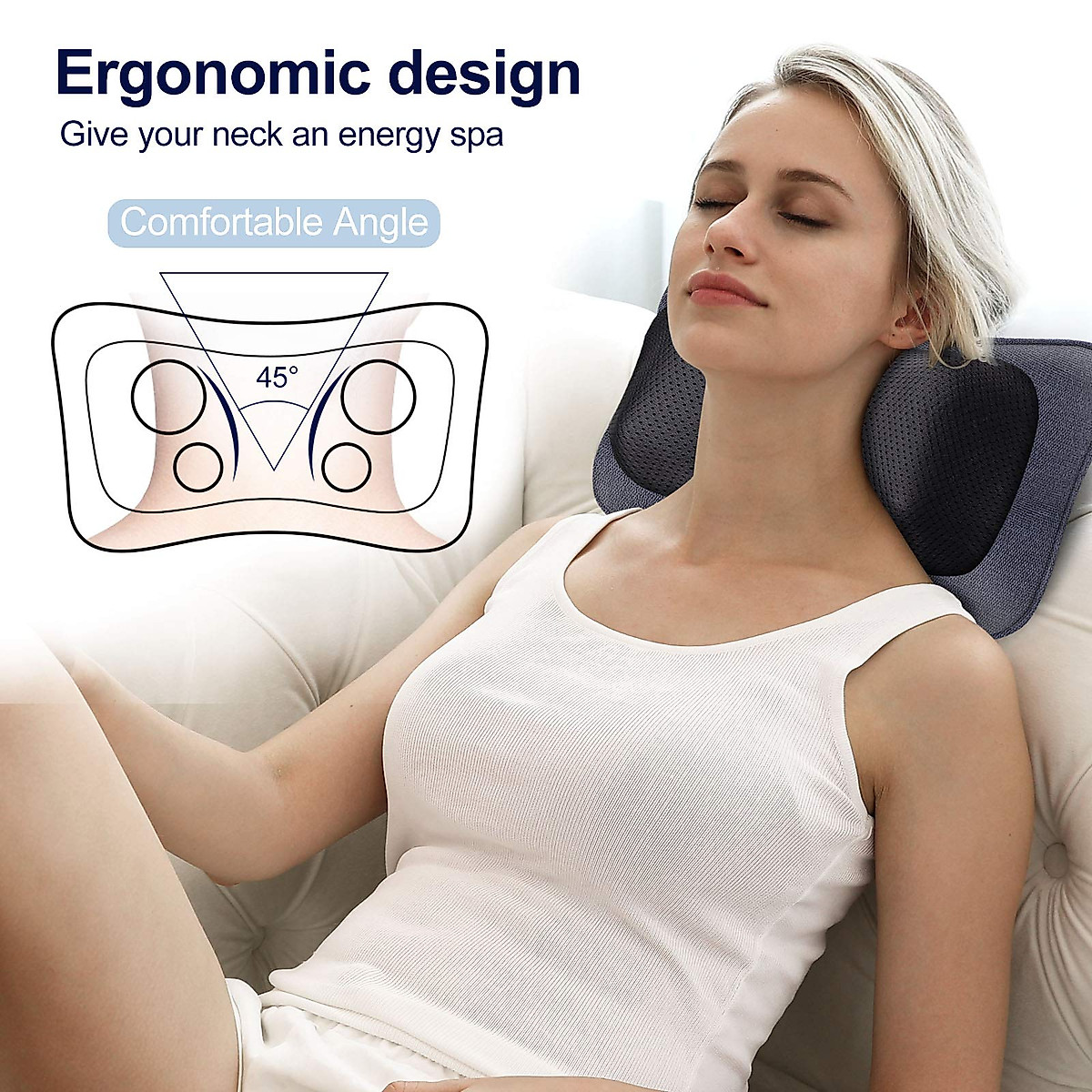 Mo Cuishle Electric Shiatsu Back Massager with Heat - Powerful 3D Kneading for Neck, Shoulder, Lower Back Pain Relief - Ergonomic Design for Home, Office, & Car - Gifts for Women, Men, Mom & Dad