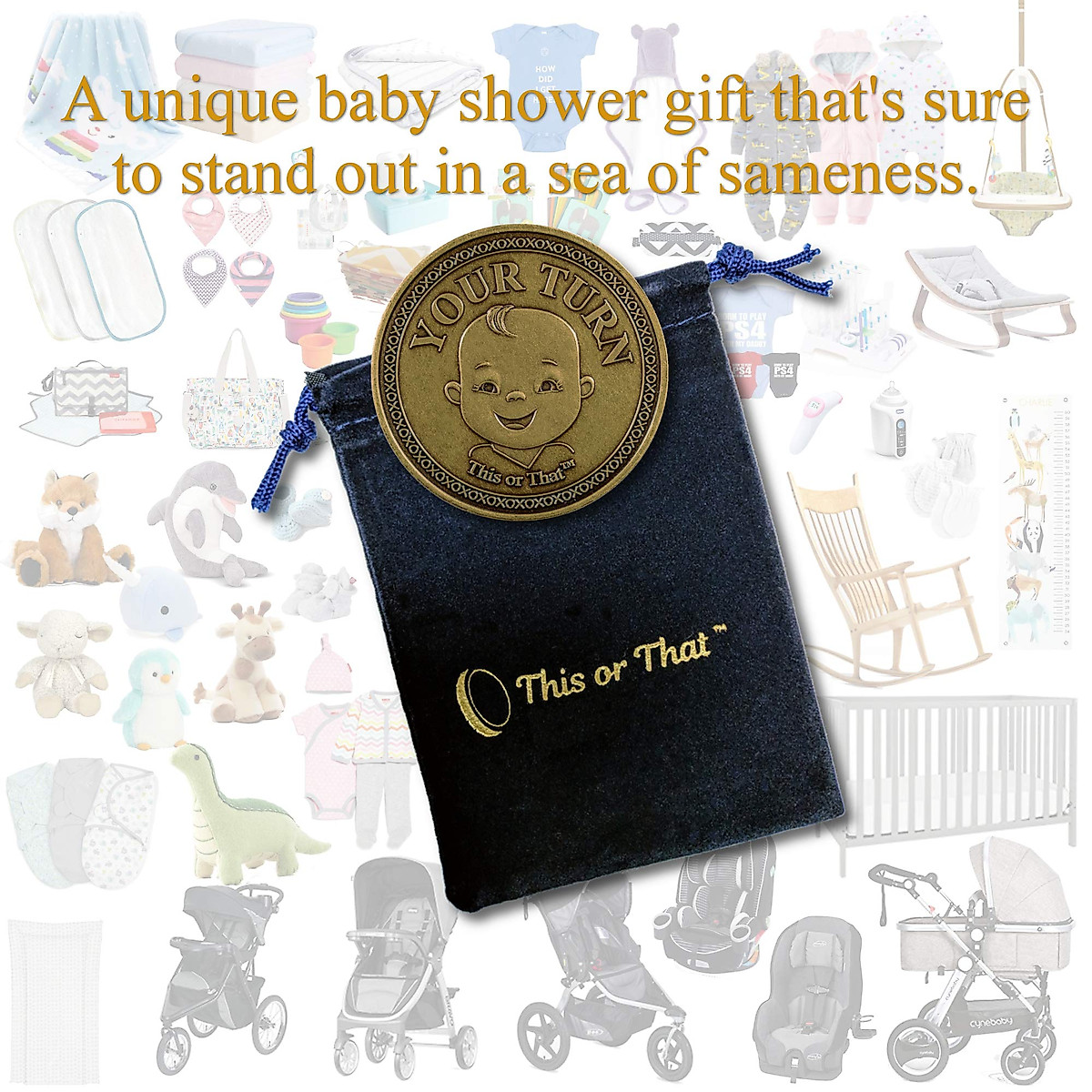 This or That Original Diaper Changing Decision Making Coin | Flip The Coin to See Who Changes Diaper – Unique for Expecting Parents or Fun Way to Celebrate Parenthood