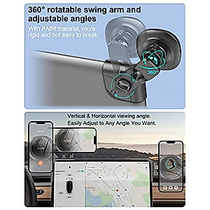 OQTIQ for Tesla Phone Mount for MagSafe Model 3 / Y Accessories Magnetic Car Phone Holder Flip Cover Design 360° Free Rotation for iPhone 14 13 12 Pro Max Mini All Phones Compatible with MagSafe Case