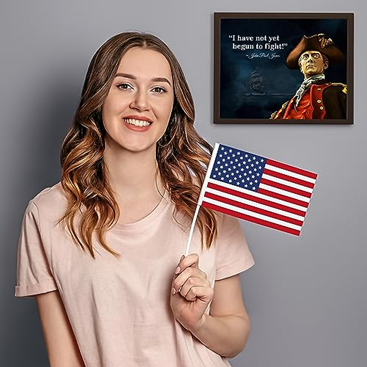 I Have Not Yet Begun to Fight - Military Wall Art, This Vintage US Navy Wall Art Print Is A Captain John Paul Jones Quote For American Military Decor, Home Decor, Garage Decor. Unframed - 8 x 10