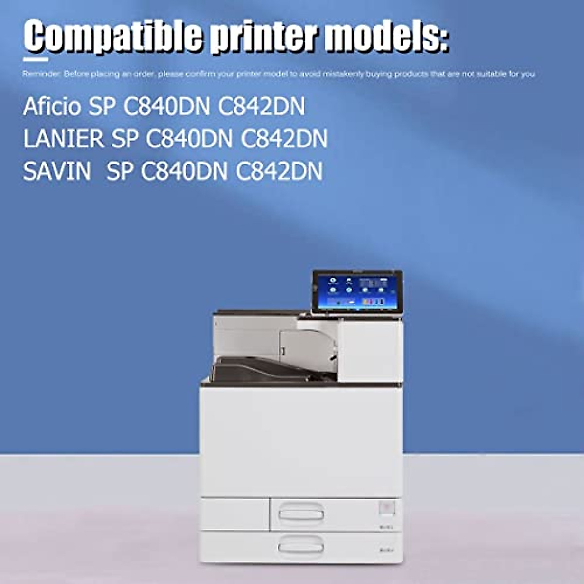 821255 SP C840 Black Toner Cartridge - DOPHEN 1 Pack Compatible 821255 Toner (43,000 Pages) Replacement for Ricoh Aficio SP C840DN Lanier SP C840DN Savin SP C840DN Printer