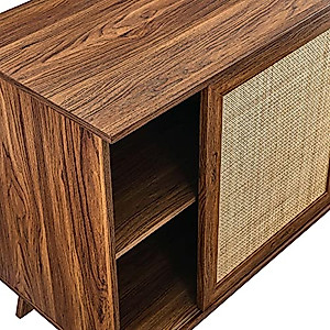 Modway Soma 59" Rattan High TV Stand Sideboard, Walnut