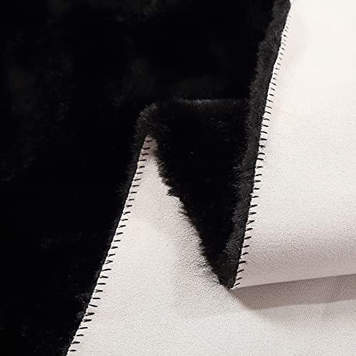 CAROMIO Fluffy Runner Rug Black Faux Fur Area Rug Shaggy Couch Cover Seat Cushion Furry Carpet Beside Rugs Floor Cover for Bedroom Sofa Living Room, Rectangle 2 x 6 Feet