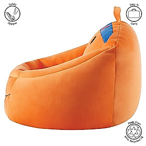 Heritage Kids Micromink Squishy Bean Bag Chair for Kids Ages 3+, Basketball