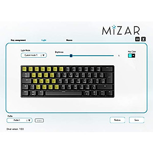 Mizar MZ60 Luna Mechanical Gaming Keyboard | 60% Keyboard 62 Key ANSI US Layout | RGB LED Backlit | Anti Ghosting NKRO | Progammable Macro Keys | Hotswap Gateron Brown Switches | Black