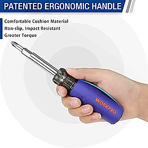 WORKPRO 6-in-1 Basic & 4-in-1 Electronics Screwdriver/Nut Driver Set Tool Cushion Grip, 2PCS Portable Screw-driver, 8 Basic & Precision Bits (Philips/Slotted), 2 Nut Driver Sizes