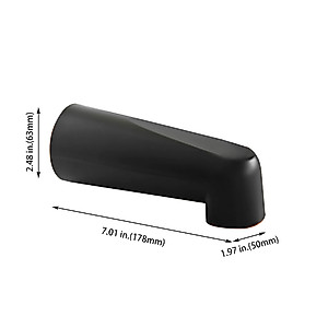 SENTO Oil Bronze Universal Heavy Durable Metal Bathroom Tub Spout Without Diverter, Heavy Duty Metal Bathtub Faucet Without Shower Diverter - 7 Inches 1/2" IPS Inside Thread, Oil-Rubbed Bronze