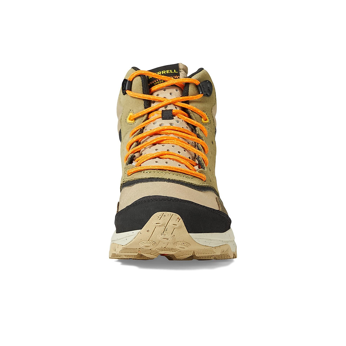 Merrell® Speed Solo Mid Waterproof Hiking Boots for Men – FloatPro™ Foam Midsole – Removable PU Footbed Clay/Olive 9 M