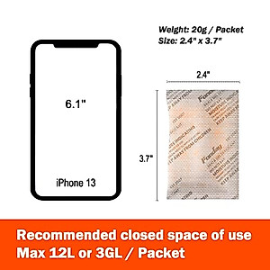 20Gram [15 Packets] Fonday Rechargeable Silica Gel Desiccant Packets Food Grade Fast Reactivate Desiccant Bags Moisture Indicating Orange to Green