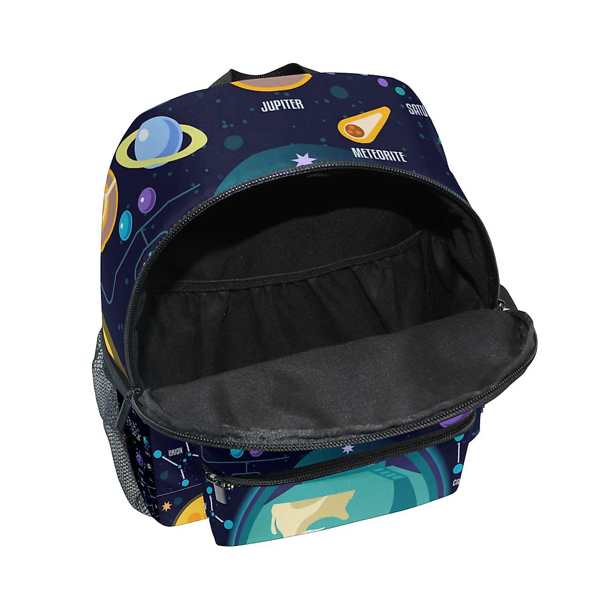 OREZI Universe Infographics Solar System Planets Kids Backpacks with Chest Clip,Toddler Schoolbag Preschool Bag Travel Bacpack for Little Boy Girl