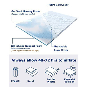 BedStory 2 Inch King Size Memory Foam Mattress Topper, Ventilated Bed Topper with Removable Cover, Soft Foam Mattress Topper, CertiPUR-US Certified