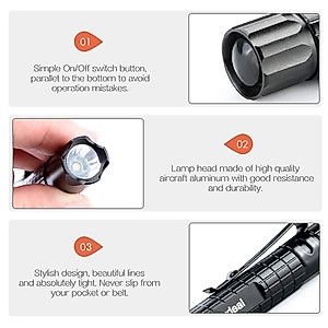 Enjoydeal 5PCS LED Pen Light Flashlight Ultra Slim 1000LM Penlight Waterproof Pocket Flashlight for Indoor Outdoor Inspection Work Repair and Emergency 5.5inch