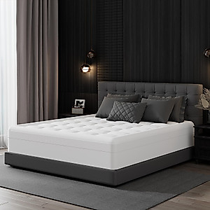 Dual Layer 3 Inch Memory Foam Mattress Topper Full, 2 Inch Cooling Gel Memory Foam Plus 1 Inch Down Alternative Pillowtop Mattress Pad with Cooling Cover, Soft Comfort Support