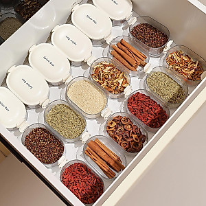 ZAAWUUT Spice Storage Box,Leakproof,Freezer Safe, Cereal Containers with Easy Lock Lids for Kitchen Pantry Organization (Green, Single-Layer)
