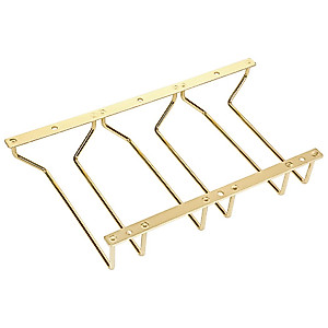 Dianoo 18cm Gold Wine Glass Rack, Wine Glass Holder Under Cabinet, Wine Glass Organizer, Hanging Stemware Holder For Bar Kitchen, 3 Rows