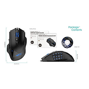 Havit MMO Gaming Mouse Wired 12000DPI 19 Programmable Button Optical Sensor Pixart PMW3360 (HV-MS735)