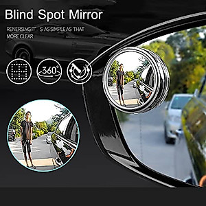 Blind Spot Mirrors for Car 2Inch Round HD Rear View Convex Mirrors 360°Rotatable HD Glass Mirrors Convex Wide Angle Blind Spot Mirrors for Trucks, Car, Van, SUV (Sliver-4pcs)