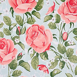 Yifasy Shelf Liner Pink Rose Self-Adhesive Drawer Paper Furniture Sticker Wall Decor Flowers 118x17.7 Inch