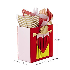 Hallmark Signature 7" Medium Valentine's Day Gift Bag with Tissue Paper (Heart Banner)