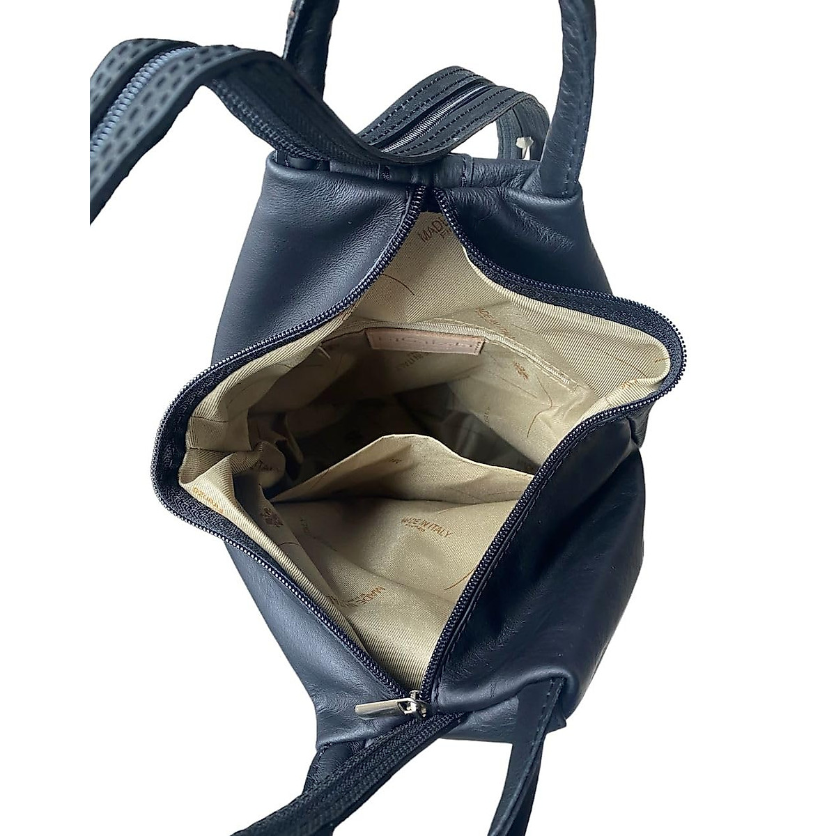 LaGaksta Submedium Leather Backpack Purse Black