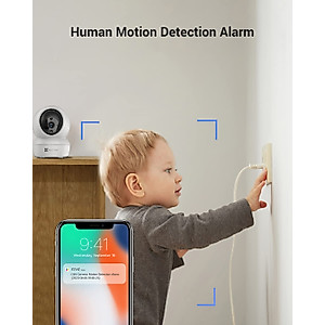 EZVIZ Security Camera Pan/Tilt 1080P Indoor Dome, Smart IR Night Vision, Motion Detection, Auto Tracking, Baby/Pet Monitor, 2-Way Audio, Works with Alexa and Google(C6N)