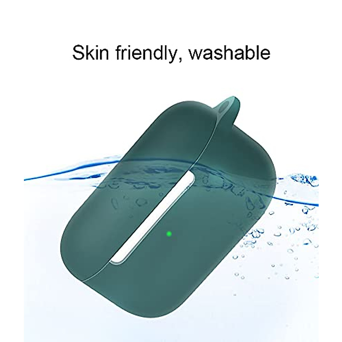 Antetek Compatible for Amazon Echo Buds 2 Wireless Earbuds Case with Keychain,Silicone Protective Cover Accessories Compatible with Amazon Echo Buds 2 Generation (Dark Green)