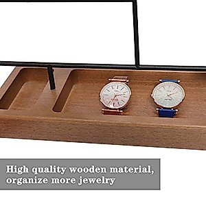 X-cosrack Earring Holder,5-Tier Ear Stud Holder with Wooden Tray,Jewelry Organizer Holder for Earrings Necklaces Bracelets Watches and Rings,Earring Display Stand with 132 Holes,Black