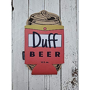 Funny Duff Beer Homer Simpson Hilarious Can Cooler Coozie Fathers Day Gift Gifts for Dads Moms Brother Sister Uncle Football Party Favor Game Night Beverage Insulator Beer Coozie Great Gift DUFKOOZ