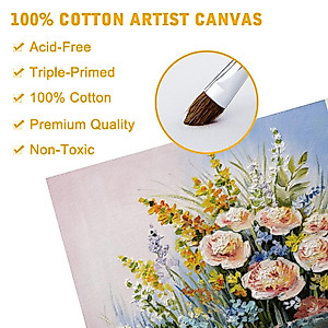 Fixwal 18 Pack Canvases for Painting Art Canvas Boards Canvas Panels Multipack, 4x4, 5x7, 8x10, 9x12, 11x14 Inches, 3mm Thickness Canvas Value Multi Pack for Acrylic Pouring, Oil Paint Art