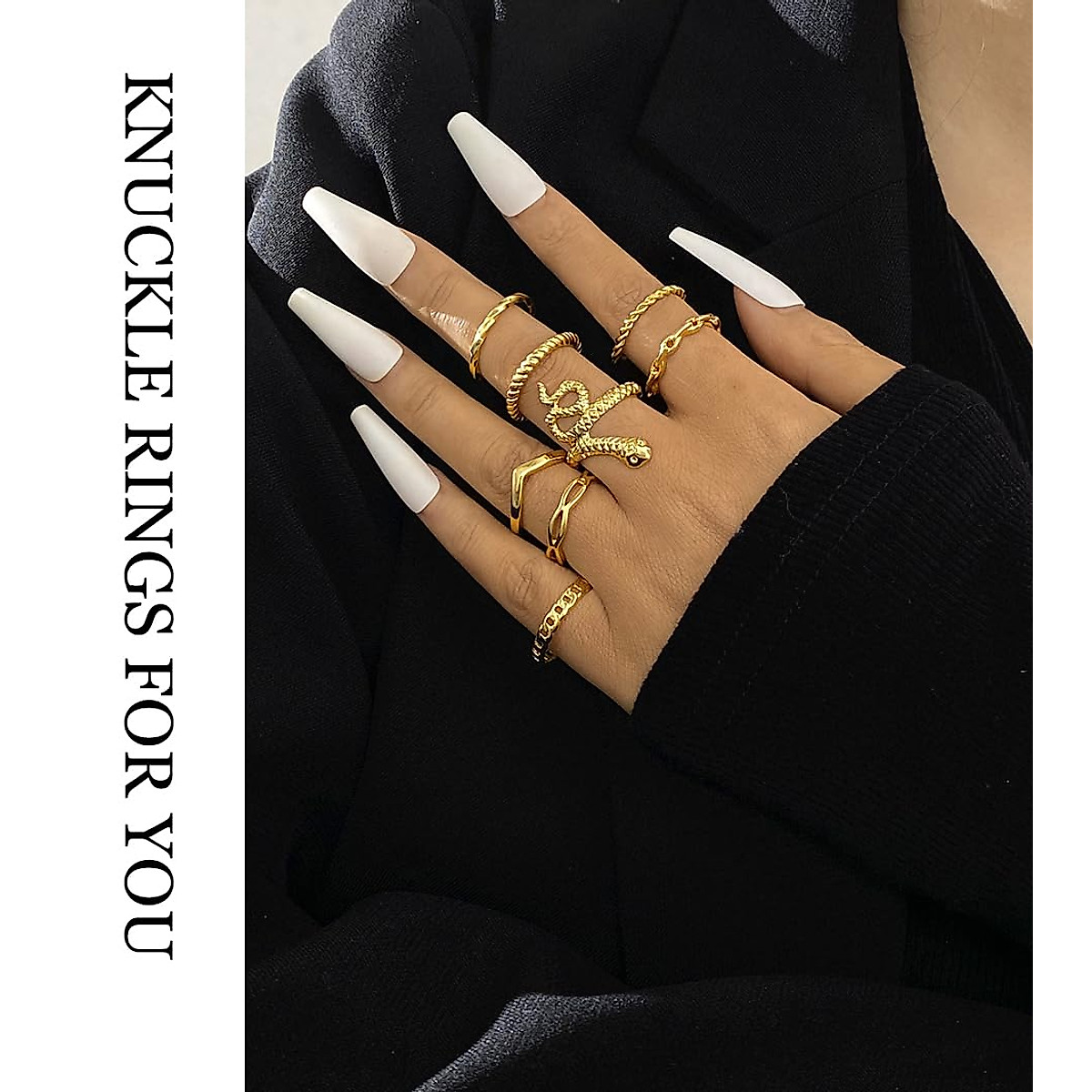 iF YOU 30 Pcs Vintage Gold Knuckle Rings Set, Boho Butterfly Snake Stackable Finger Rings for Women, Midi Rings Pack