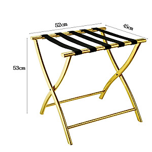 XJJUN-Luggage Rack Luggage Rack, Luggage Racks for Hotel Lobby and Guest Rooms, Stainless Steel Titanium Racks, Luggage Racks (Color : Yellow, Size : 52x45x53cm)