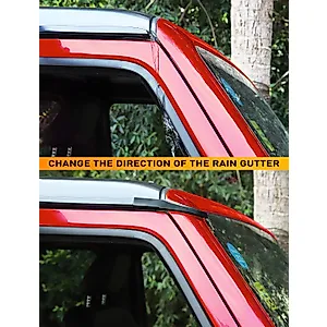 Savadicar Upgraded Version Rain Gutter Extensions, Roof Hard-Top ABS Rain Groove Diverter, Rainwater Deflector Compatible with 2007-2018 Jeep Wrangler JK JKU, Exterior Accessories, Black, 2 PCs