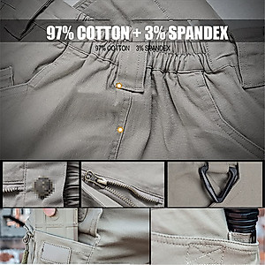 KEHAIOO Men Military Tactical Cargo Pants, SWAT Combat Army Trousers, Casual Many Pockets Stretch Cotton Pants Gray M