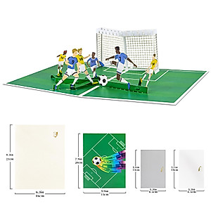 GREETING ART Football Pop Up Card, Birthday Card Pop Up,Father's Day Card, 3D Soccer Greeting Card,Anniversary Card, Thank You Card, Congratulations Card, Graduation Card