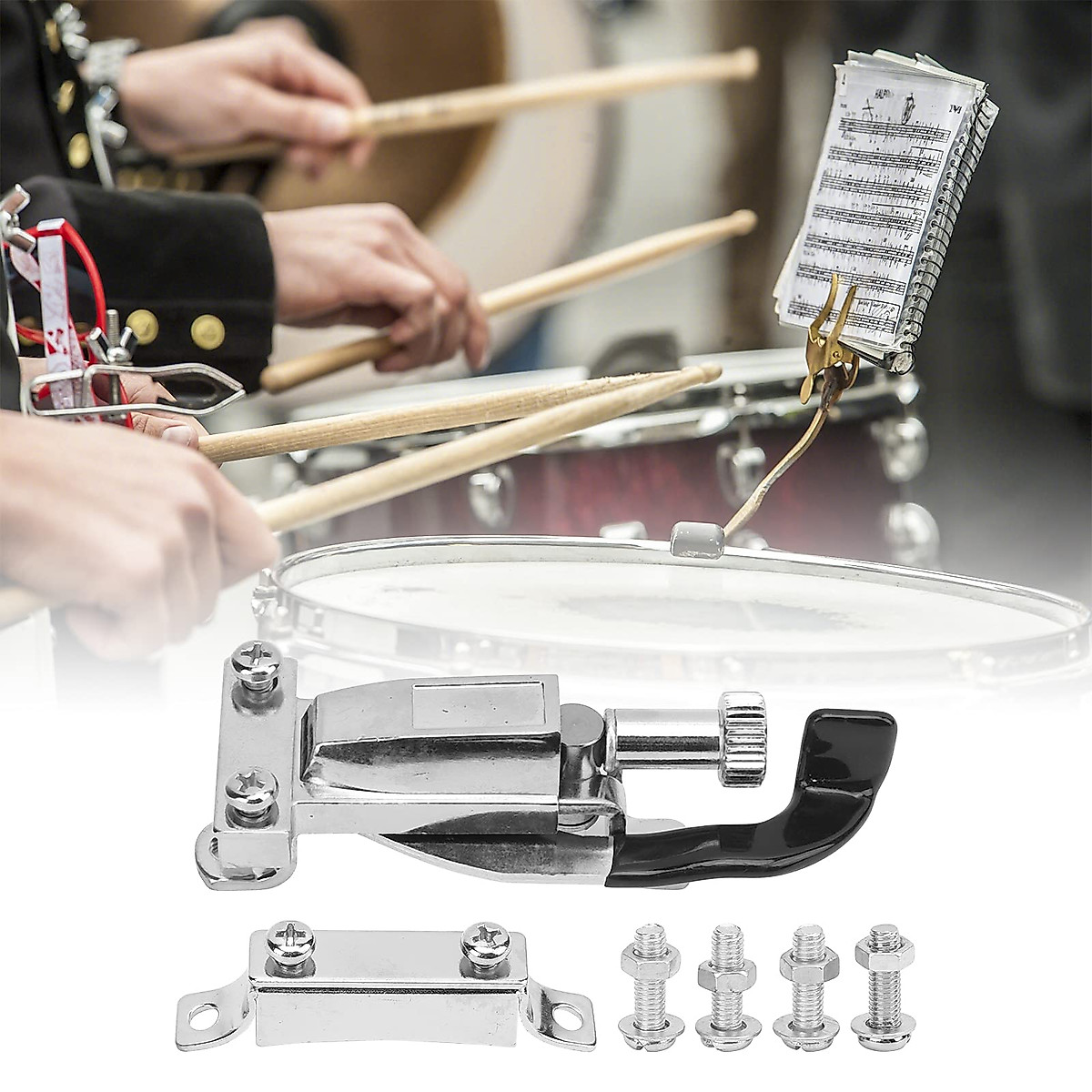 Snare Drum Adjuster, Small Drum Stand Strainer Mounting Screws Connection Plate Fixing Bracket Accessories