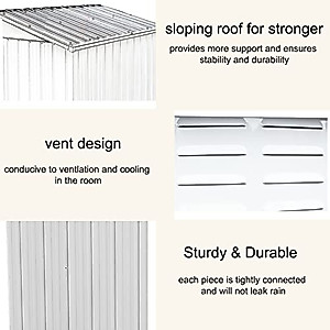 6 X 4 Ft Outdoor Metal Storage Shed, Small shed, Galvanized Metal Garden shed with Lockable Double Doors, Tool Storage Shed for Patio Lawn Backyard Trash Cans,Bike shed, Coffee