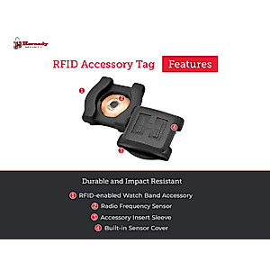 Hornady RFiD Watch Band Tag - Universal RFID Tag Attaches to your Watch Band, Opens Your RFID Safe - Keep Your Safe Key Accessible, Slips Onto Your Watch Band - Black Logo