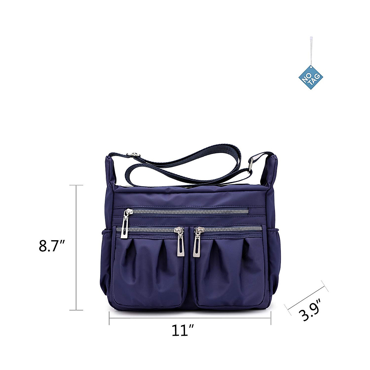 NOTAG Nylon Crossbody purse for Women Medium Messenger Bags Travel Shoulder Purses and Handbags (Blue)