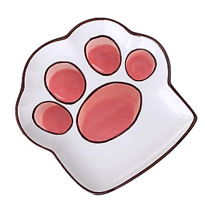 DOITOOL Appetizer Serving Tray 1pc Cat's Claw Cartoon Plate Ceramic Plate Household Ceramics Dessert Tray
